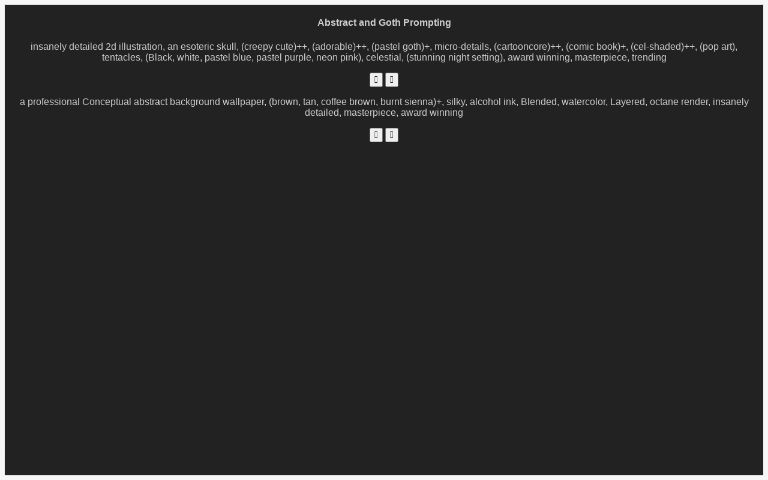 Abst Goth Prompts ― Perchance Generator