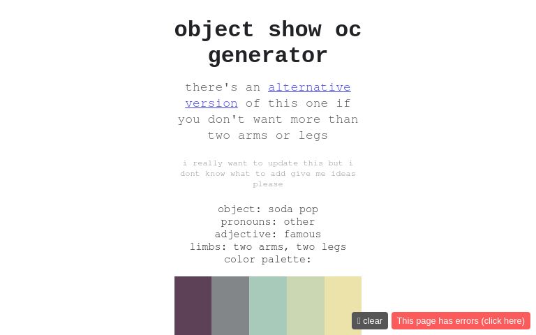 object show oc generator