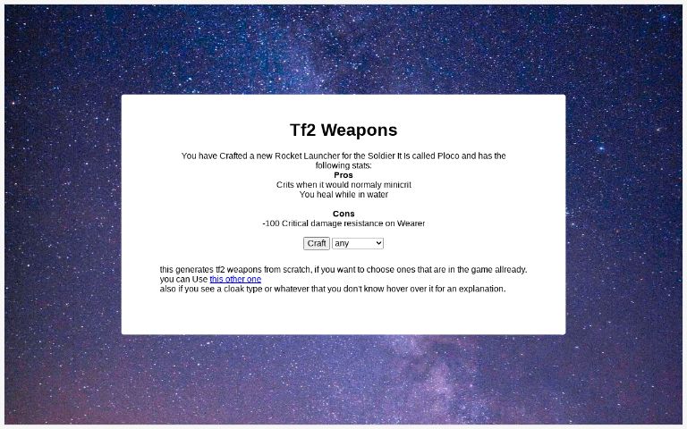 Tf2 Weapons ― Perchance Generator