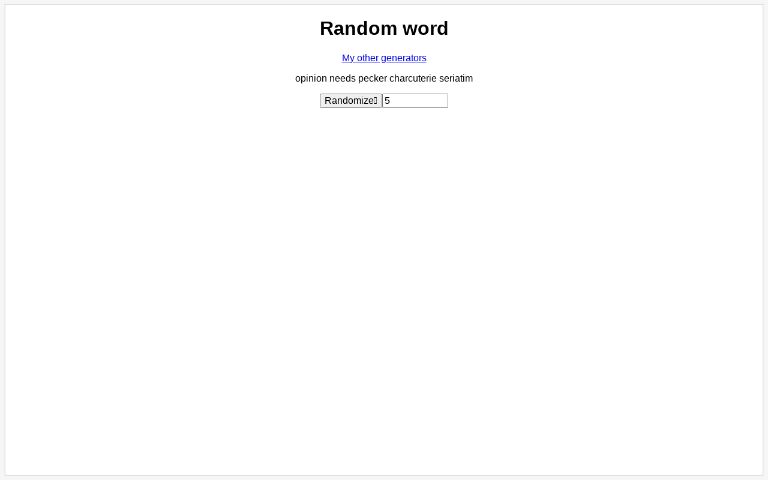 Random word ― Perchance Generator