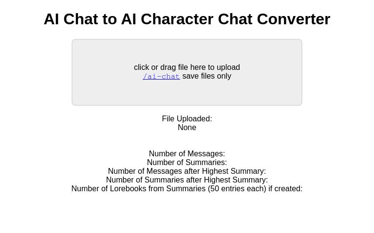 AI Chat to AI Character Chat Converter