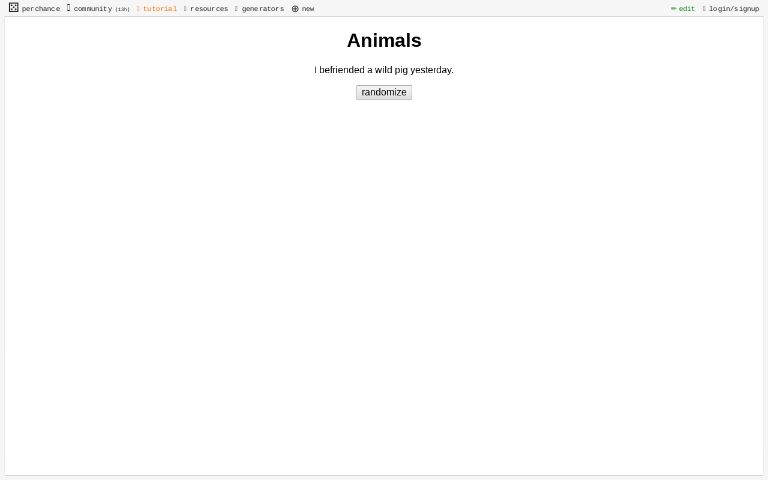 Animals ― Perchance Generator