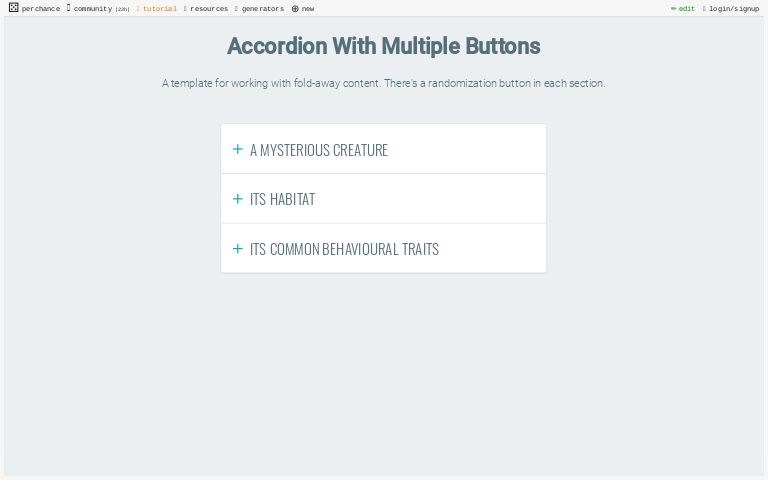 Accordion With Multiple Buttons ― Perchance Generator
