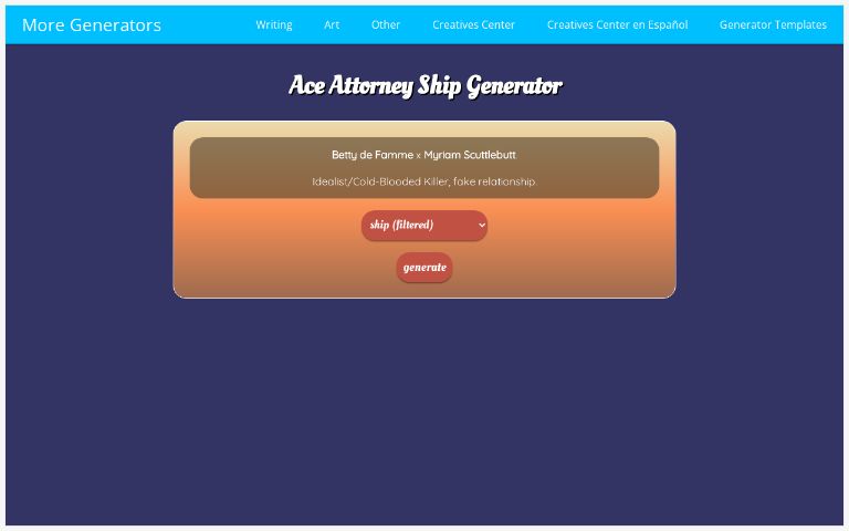 🏳️‍🌈 Ace Attorney Ship Generator 🏳️‍🌈