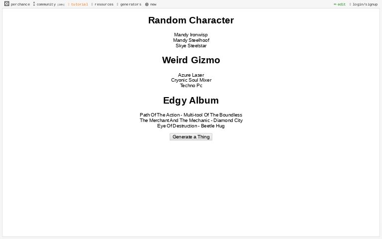 Random Character ― Perchance Generator