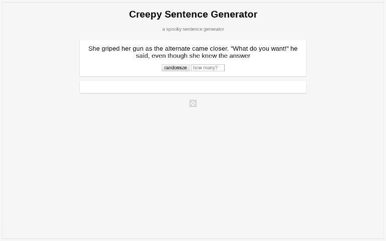 Creepy Sentence Generator
