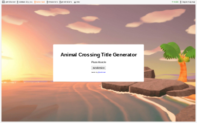 Animal Crossing Title Generator