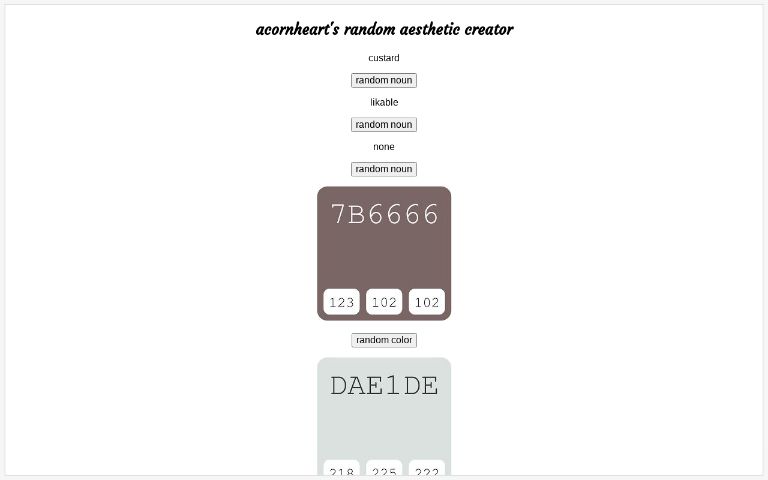 acornheart's random aesthetic creator ― Perchance Generator