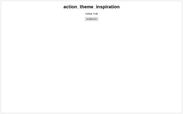 action_theme_inspiration ― Perchance Generator