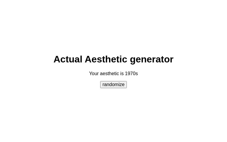 Actual Aesthetic generator