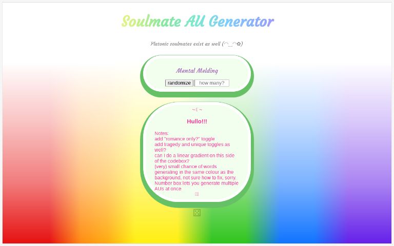Soulmate AU Generator
