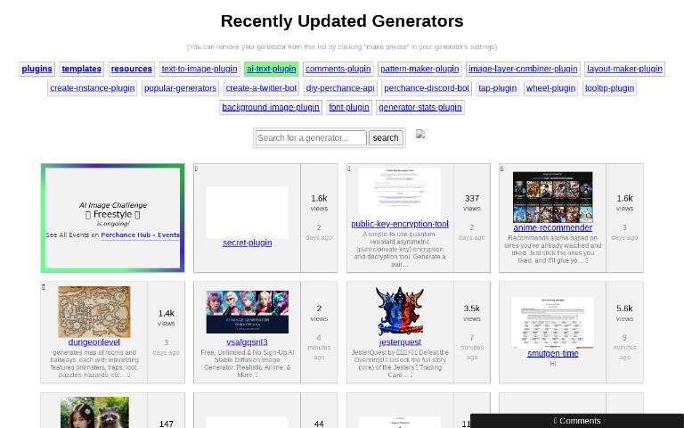 Recently Updated Generators