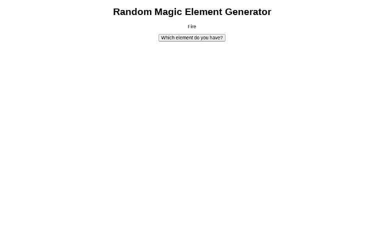 Random Magic Element Generator