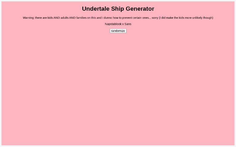 Undertale Ship Generator