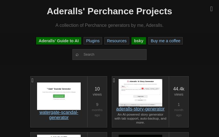 Aderalls' Perchance Projects ― Perchance Generator
