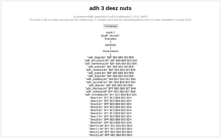adh 3 deez nuts ― Perchance Generator