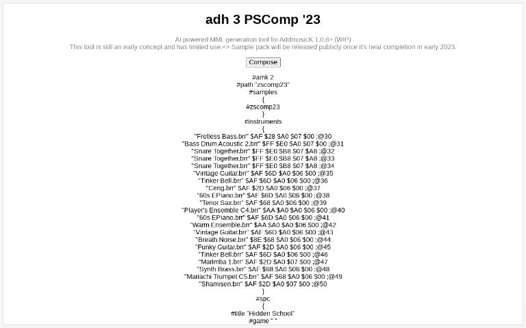 adh 3 PSComp '23 ― Perchance Generator