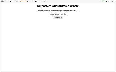 adjectives and animals oracle ― Perchance Generator