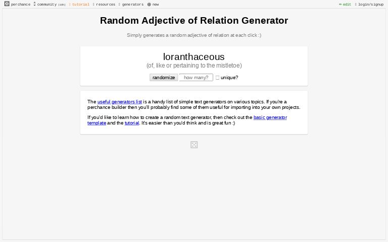 Random Adjective of Relation Generator