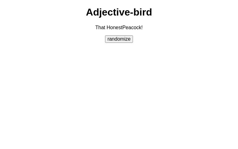 Adjective-bird ― Perchance Generator