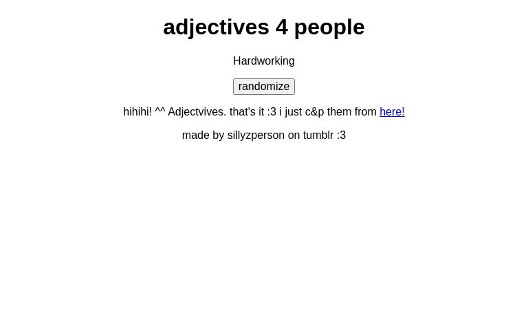 adjectives 4 people ― Perchance Generator
