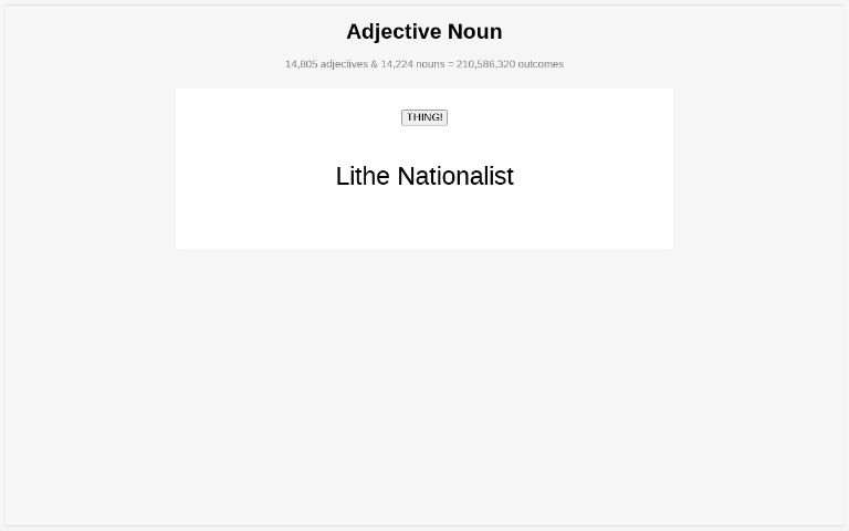 Adjective Noun ― Perchance Generator