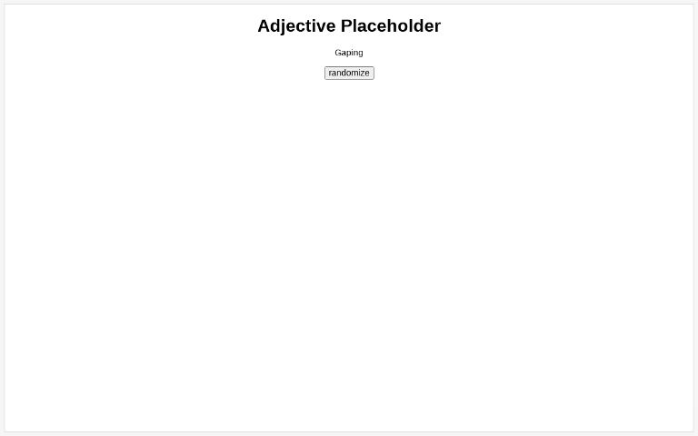 Adjective Placeholder ― Perchance Generator