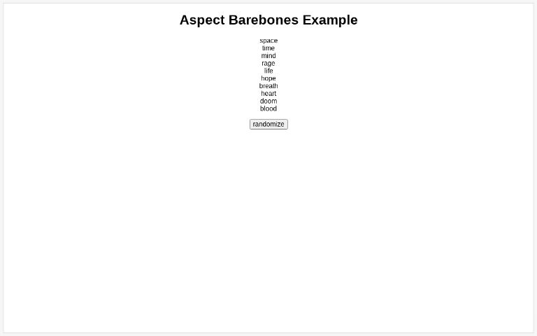 Aspect Barebones Example ― Perchance Generator