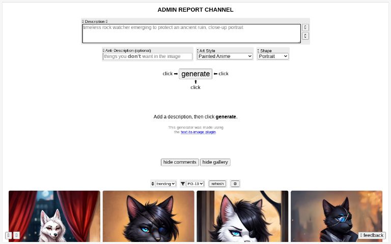 ADMIN REPORT CHANNEL ― Perchance Generator