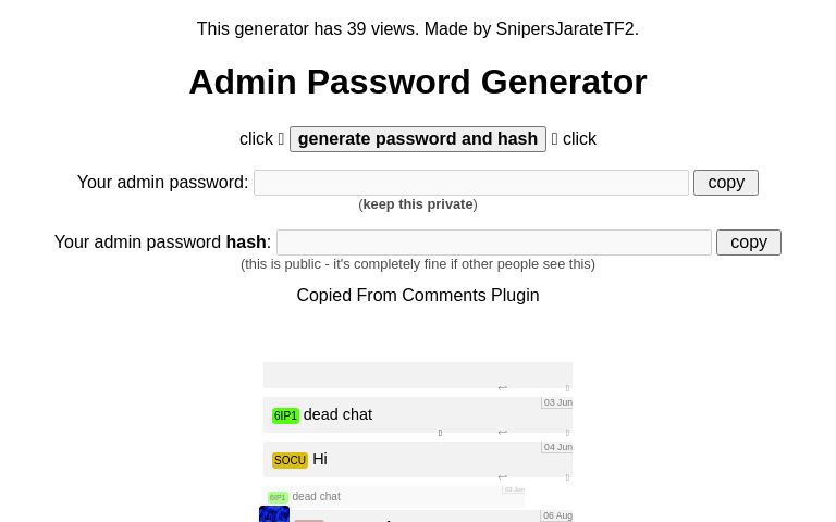 Admin Password Generator