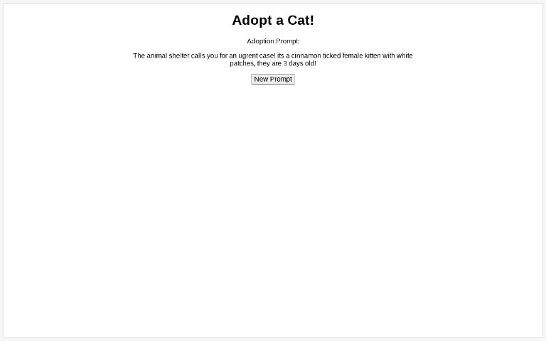 Adopt a Cat! ― Perchance Generator