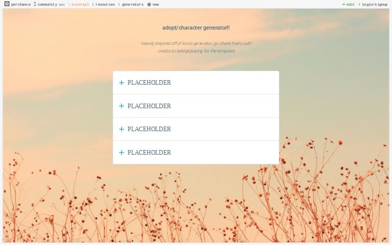 Adopt Gen ― Perchance Generator