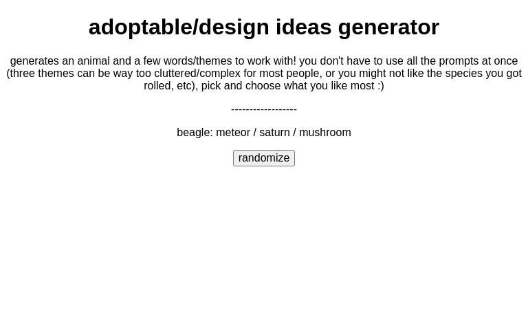 adoptable/design ideas generator
