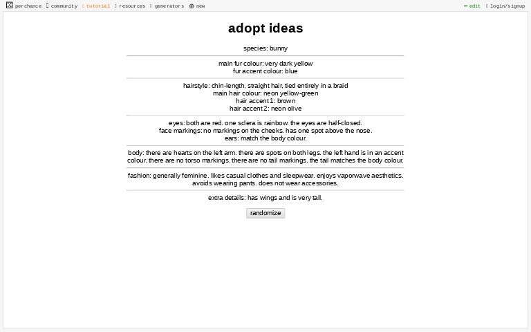 adopt ideas ― Perchance Generator