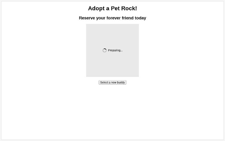 Adopt a Pet Rock! ― Perchance Generator