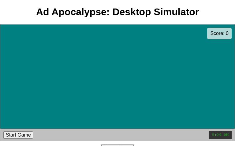 Ad Apocalypse: Desktop Simulator ― Perchance Generator