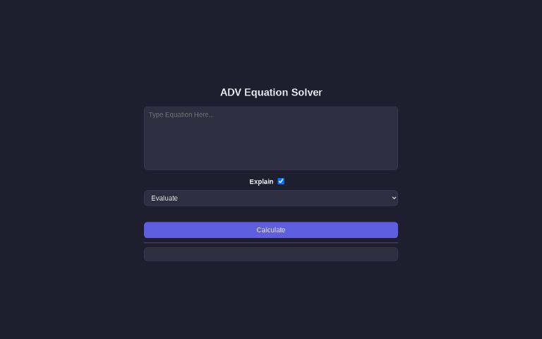 ADV Equation Solver ― Perchance Generator