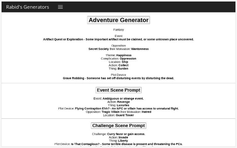 Adventure Generator