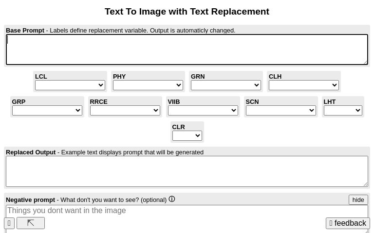 Unlocked Text 2 Image - Text Replacer ― Perchance Generator