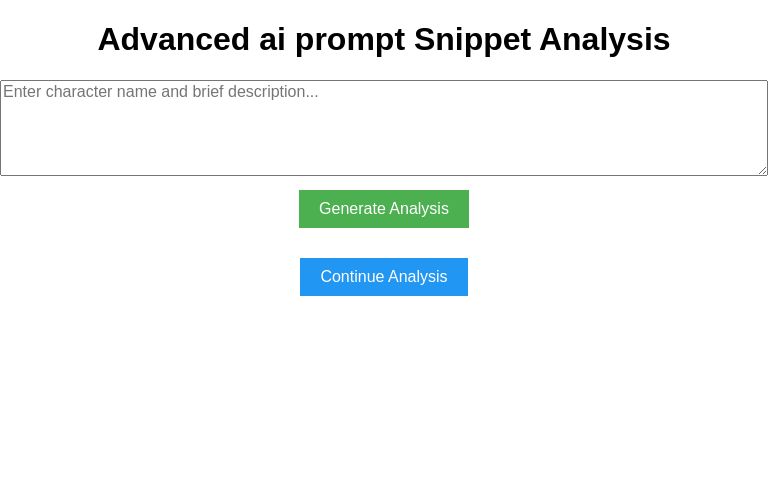 Advanced ai prompt Snippet Analysis ― Perchance Generator