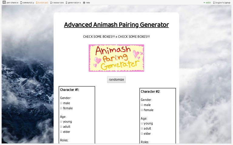 Advanced Animash Pairing Generator