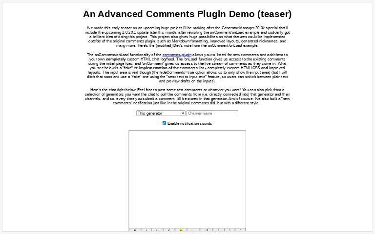 An Advanced Comments Plugin Demo (teaser)
