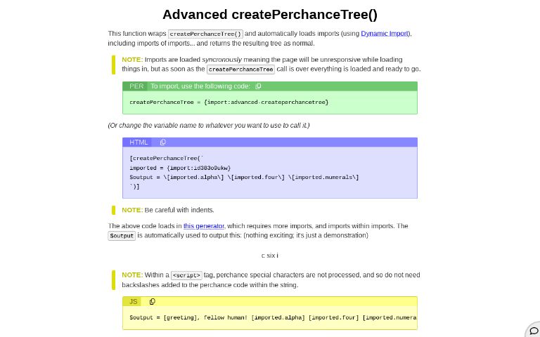 Advanced createPerchanceTree() ― Perchance Generator