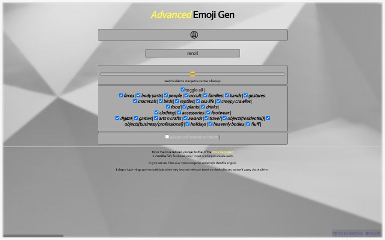 Advanced Emoji Gen ― Perchance Generator
