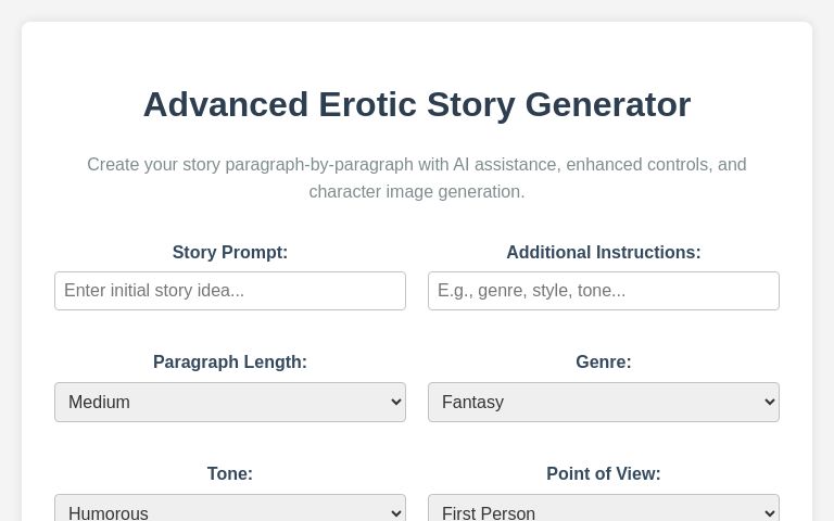 Advanced Erotic Story Generator