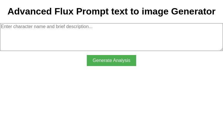 Advanced Flux Prompt text to image Generator