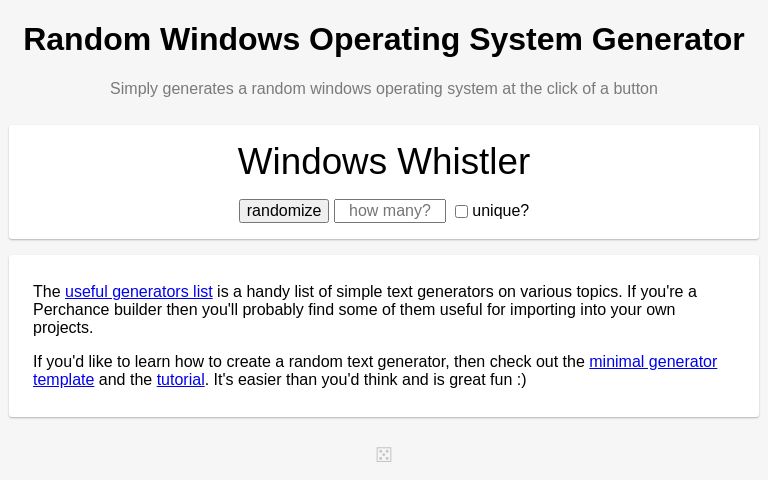 Random Windows Operating System Generator