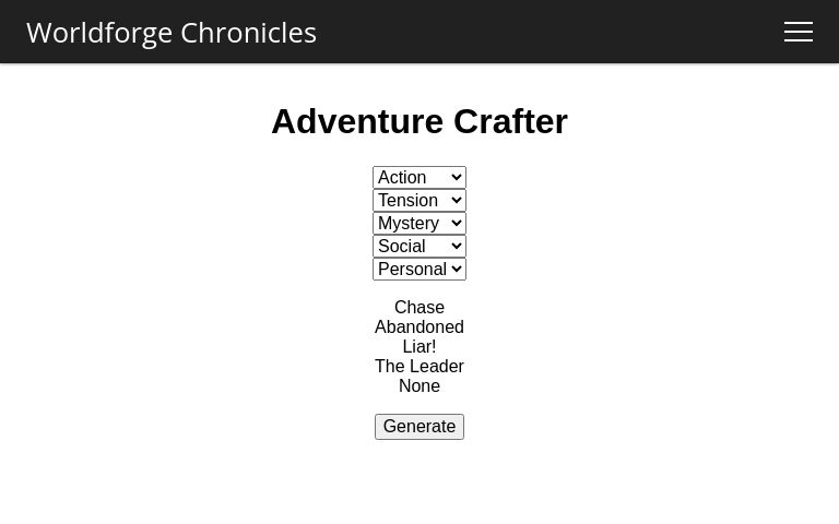 Adventure Crafter ― Perchance Generator