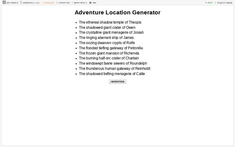 Adventure Location Generator