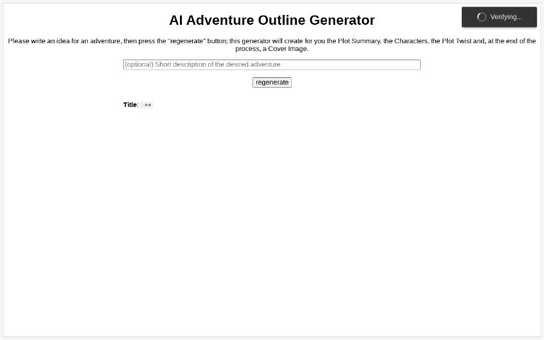AI Adventure Outline Generator